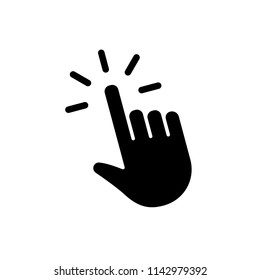Click Hand Outline Icon Linear Style Stock Vector (Royalty Free ...