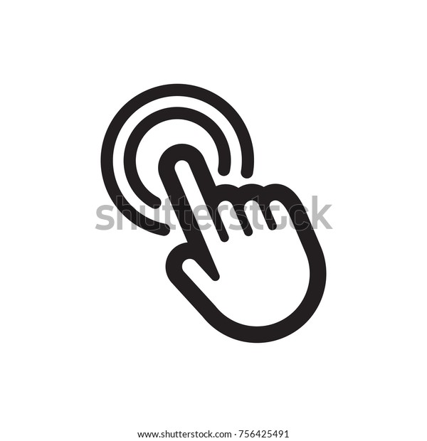Hand Clicking Icon Bold Outline Vector Stock Vector (Royalty Free ...