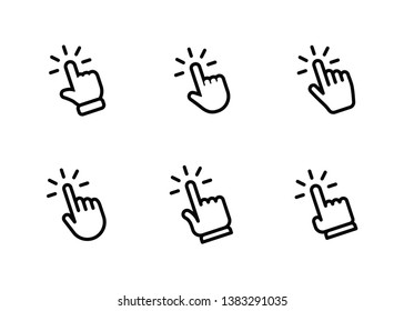 Hand Clicking Icon Set Finger Click Stock Vector (Royalty Free ...