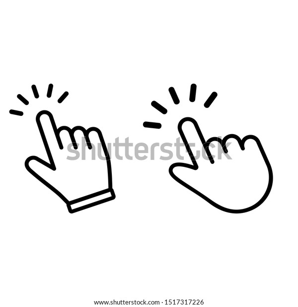 Hand Clicking Vector Icons Set Click Stock Vector (Royalty Free ...