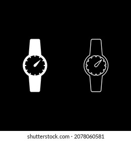 Hand Clock Icon White Color Vector Stock Vector (Royalty Free ...