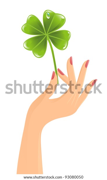 Hand Clover Leaf Stock Vector (Royalty Free) 93080050 | Shutterstock
