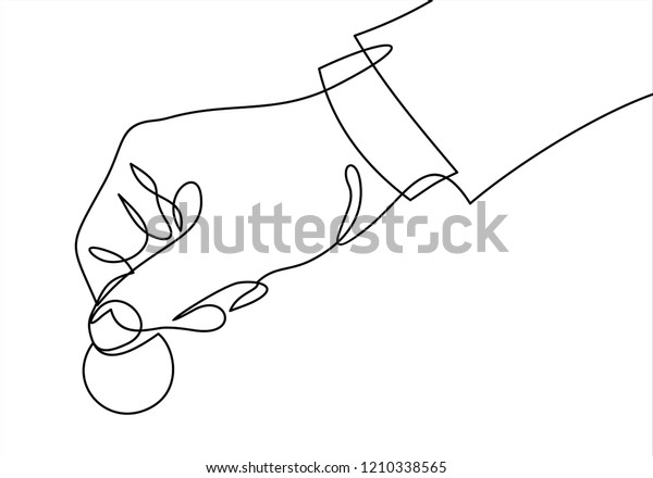 Hand Coin Moneycontinuous Line Drawing Stock Vector (Royalty Free ...