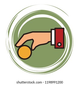Hand Coin Symbol Stock Vector (Royalty Free) 1198991200 | Shutterstock
