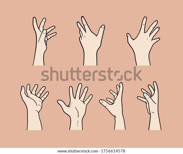 Hand Collection Vector Set Hand Drawn Stock Vector (Royalty Free ...