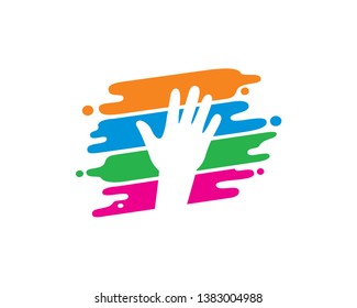 Hand Color Logo Template Icon Symbol Stock Vector (Royalty Free ...