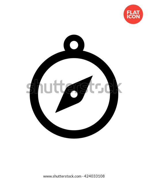 Hand Compass Icon Flat Style Isolated Stock Vector (Royalty Free ...