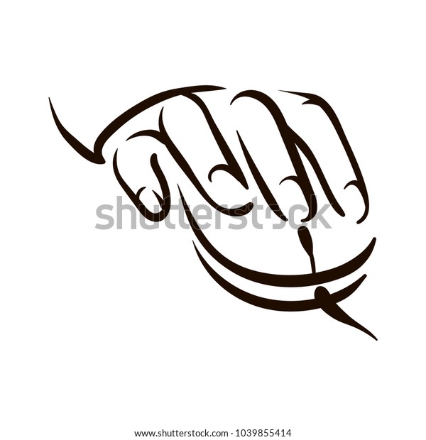 Hand Computer Mouse Sketch Illustration Stock Vector (Royalty Free ...