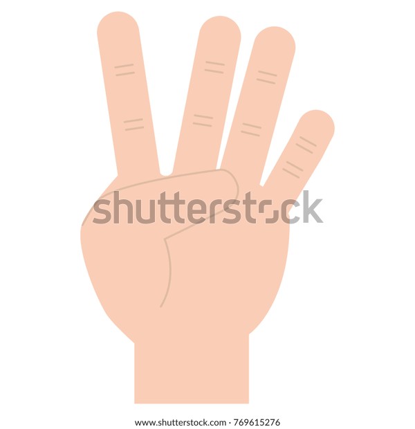 Hand Counting Four On Fingers Stock Vector (Royalty Free) 769615276 ...