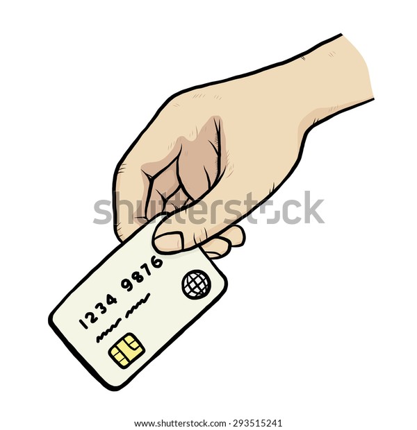 Hand Credit Card Cartoon Vector Illustration Stock Vector (Royalty Free ...