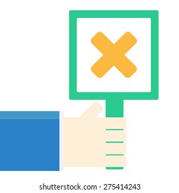Hand Cross Sign Flat Style Graphic Stock Vector (Royalty Free ...