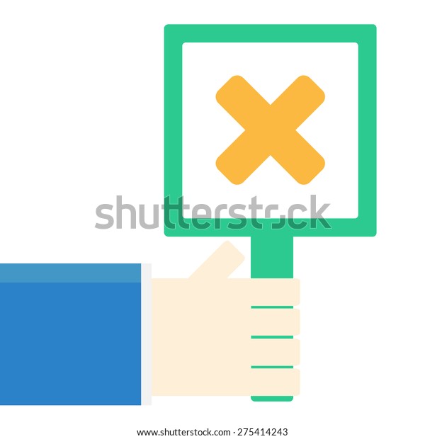 Hand Cross Sign Flat Style Graphic Stock Vector (Royalty Free ...