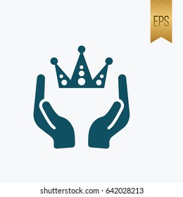 Crown Icon Hand Suitable Power Symbol Stock Vector (Royalty Free ...