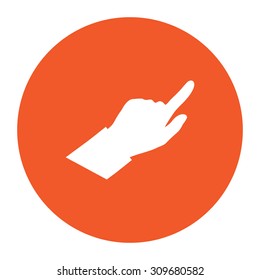 Hand Cursor Flat White Symbol Orange Stock Vector (Royalty Free ...