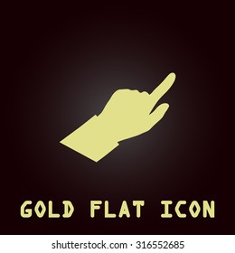 Hand Cursors Gold Flat Vector Icon Stock Vector (Royalty Free ...