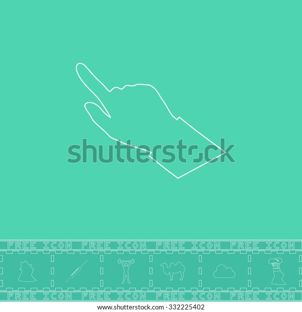 Vektor Stok Hand Cursors White Outline Flat Symbol (Tanpa Royalti ...