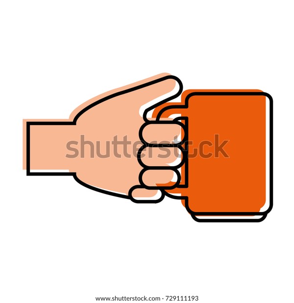 Hand Delicious Coffee Cup Icon Stock Vector (Royalty Free) 729111193 ...