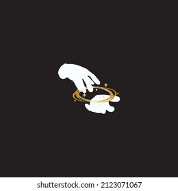 Hand Design Gold Magic Logo Stock Vector (Royalty Free) 2123071067 ...