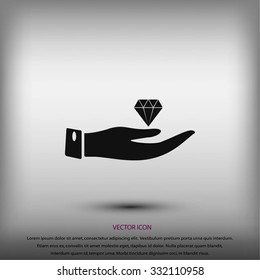 Hand Diamond Icon Stock Vector (Royalty Free) 332110958 | Shutterstock