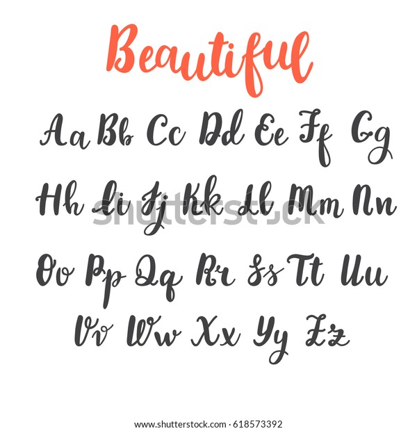 Hand Draw Alphabet Uppercase Lowercase Letters Stock Vector (Royalty ...