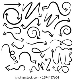 Hand Draw Black Arrow Set Stock Vector (Royalty Free) 1594437604 ...
