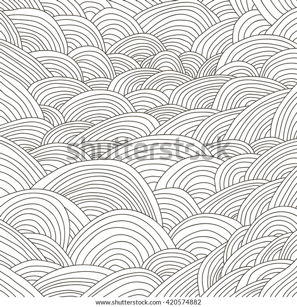 Hand Draw Black White Lines Background Stock Vector (Royalty Free ...