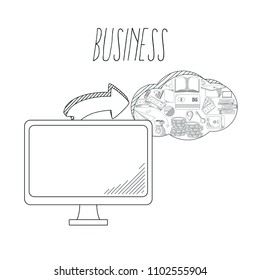 Hand Draw Business Concept Stock Vector (Royalty Free) 1102555904 ...