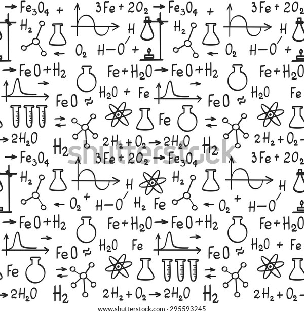 Hand Draw Chemistry On White Background Stock Vector (Royalty Free ...