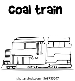 Hand Draw Coal Train Transport Vector Stock Vector (Royalty Free ...
