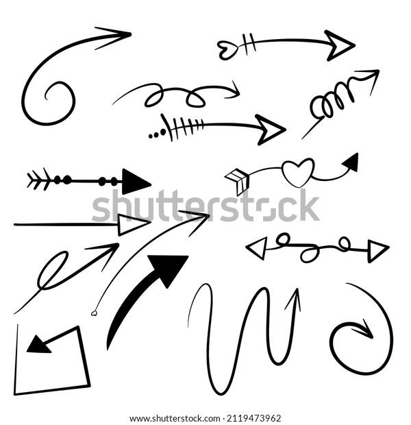 Hand Draw Doodle Arrow Vector Set Stock Vector (Royalty Free ...