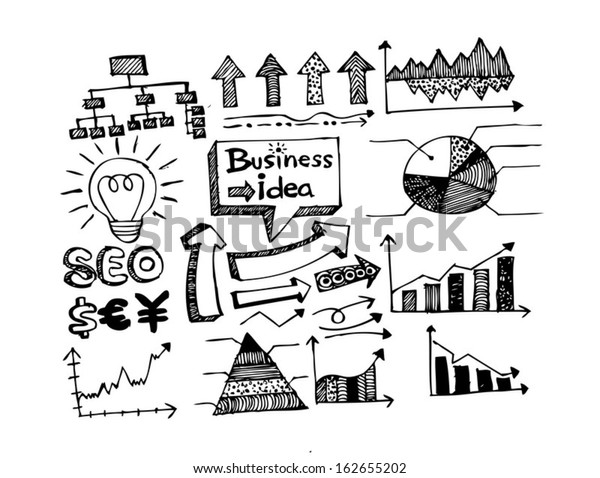 Hand Draw Doodle Business Stock Vector (Royalty Free) 162655202 ...