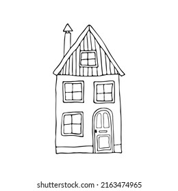 Hand Draw Doodle House Stock Vector (Royalty Free) 2163474965 ...