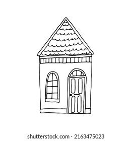 Hand Draw Doodle House Stock Vector (Royalty Free) 2163475023 ...