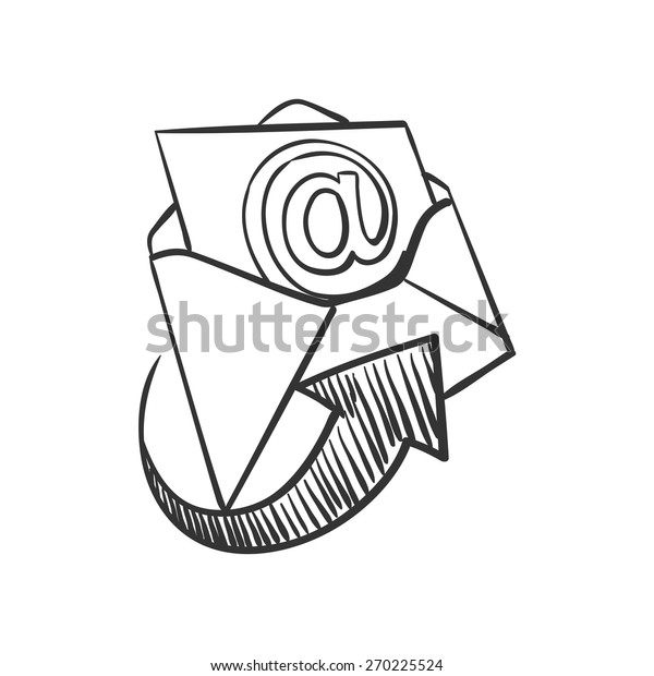 dessin à la main - courrier : image vectorielle de stock (libre de ...