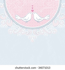 Hand Draw Doves Pink Background Stock Vector (Royalty Free) 34071013 ...