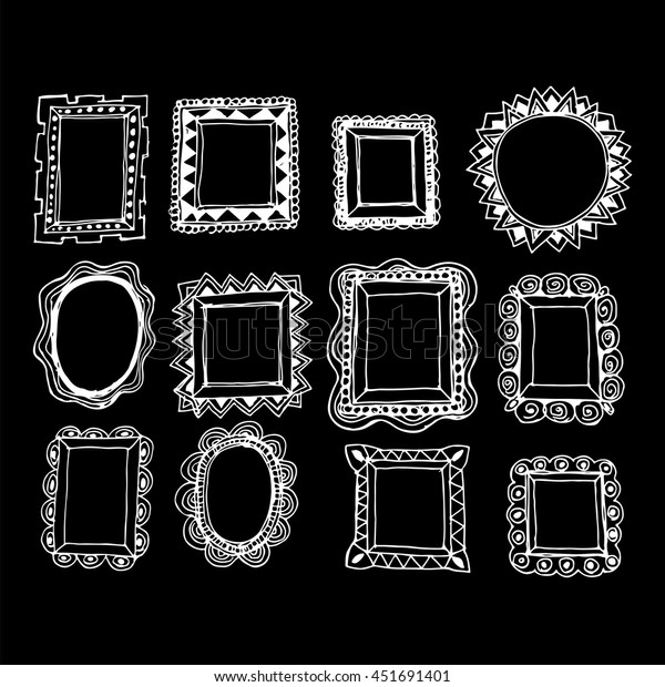 Hand Draw Frame Icon Illustration Design Stock Vector (Royalty Free ...