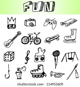 Hand Draw Fun Element Icons Set Stock Vector (Royalty Free) 114955609 ...
