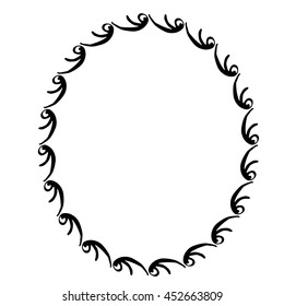 Hand Drawn Graphic Oval Frames Stock Vector (Royalty Free) 452498308 ...