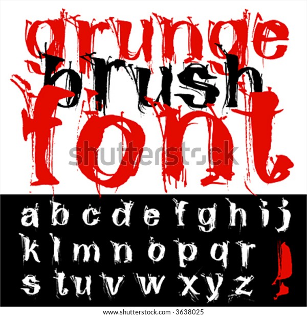 Hand Draw Grunge Brush Font: เวกเตอร์สต็อก (ปลอดค่าลิขสิทธิ์) 3638025 ...