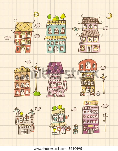 Hand Draw House Stock Vector (Royalty Free) 59104951