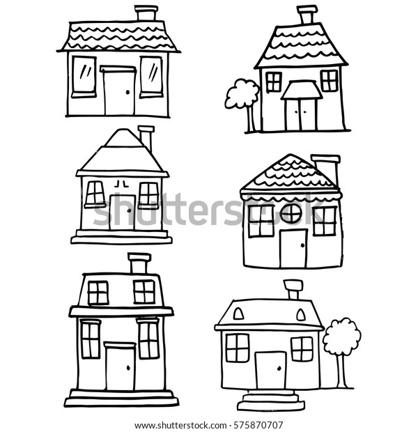 Hand Draw House Various Set Stock Vector (Royalty Free) 575870707 ...