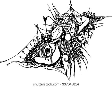 Hand Draw Imagination Line Art Design: vetor stock (livre de direitos ...