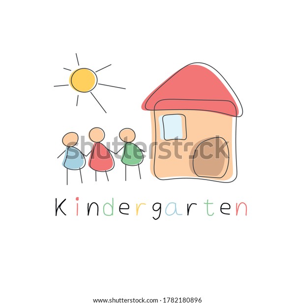 Hand Draw Kinder Garden Logo Stock Vector (Royalty Free) 1782180896 ...