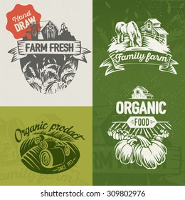 Hand Draw Labels Farm Fresh Stock Vector (Royalty Free) 309802976 ...
