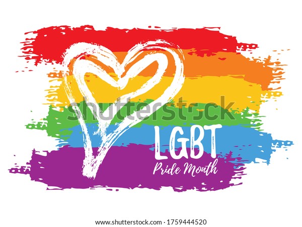 Hand Draw Lgbt Pride Rainbow Vector Stock Vector (Royalty Free) 1759444520