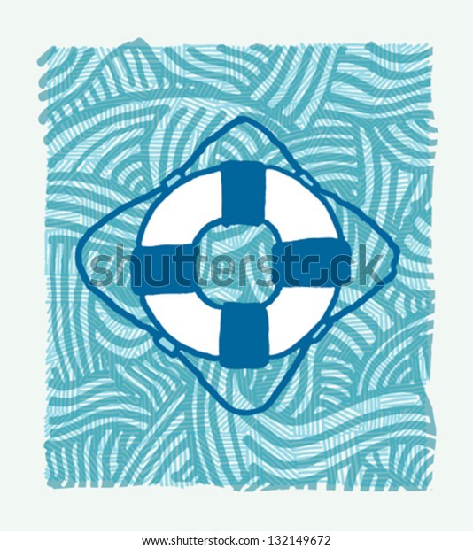 Hand Draw Lifebuoy Stock Vector (Royalty Free) 132149672 | Shutterstock