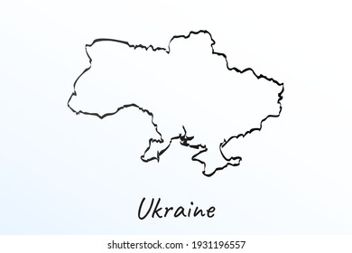Hand Draw Map Ukraine Black Line Stock Vector (Royalty Free) 1931196557 ...