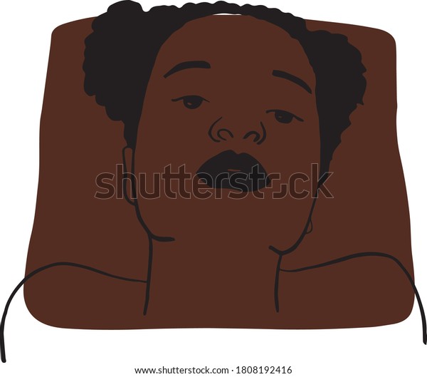 Hand Draw Outline Portrait African Black Stock Vector (Royalty Free ...
