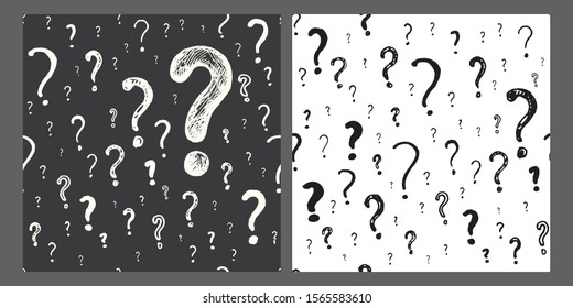 Hand Draw Question Marks Sign Seamless Stock Vector (Royalty Free ...