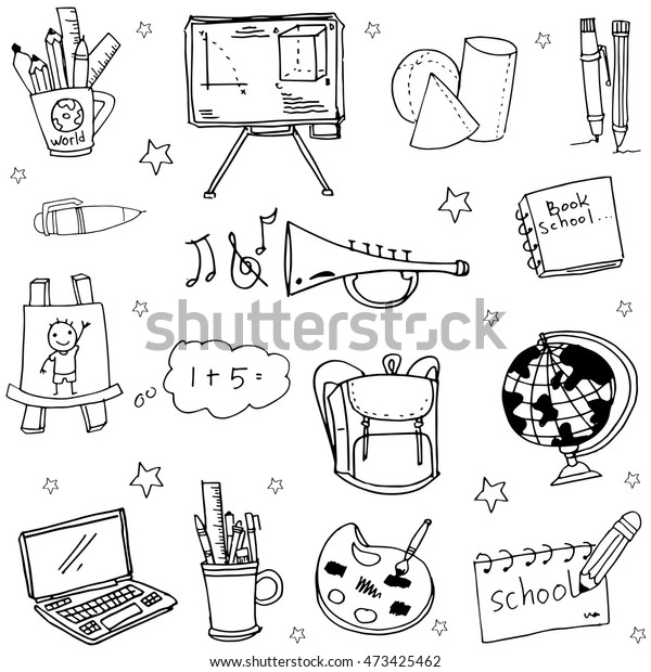 Hand Draw School Object Doodles Vector Stock Vector (Royalty Free ...